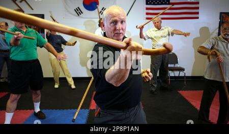 Grand Master Mark Shuey teaches a self-defense seminar on Cane-Fu ...