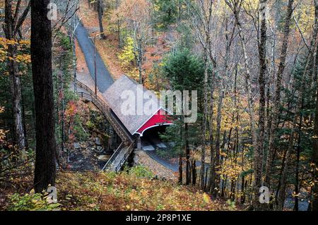 Flume Covered Bridge crosses the Pemigewasset River in the White ...