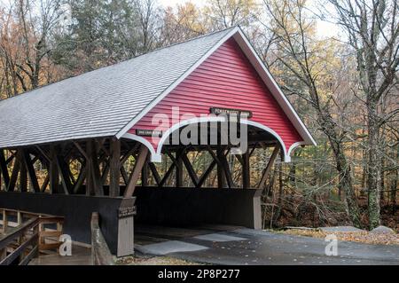 Flume Covered Bridge crosses the Pemigewasset River in the White ...