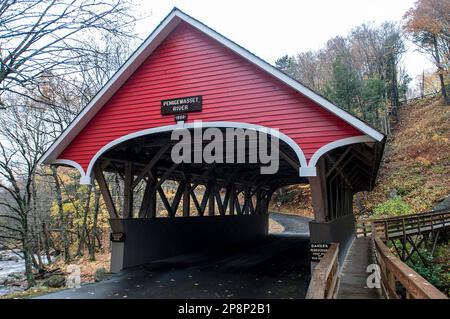 Flume Covered Bridge crosses the Pemigewasset River in the White ...