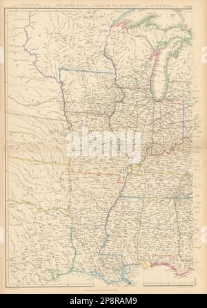 United States - Valley of the Mississippi by Joseph Wilson Lowry. USA ...