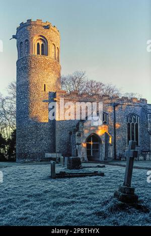 Little Saxham Church Suffolk, view of the medieval church of St ...