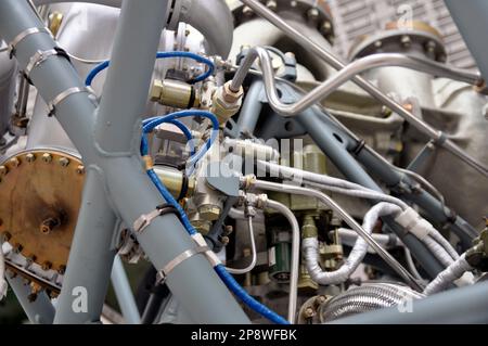 Rocket engine. Element for fastening pipelines for supplying fuel ...