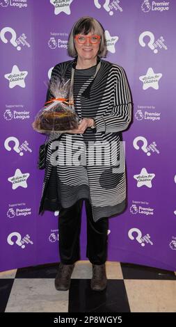 Philippa Perry arrives for the Ultimate News Quiz in aid of Action for ...