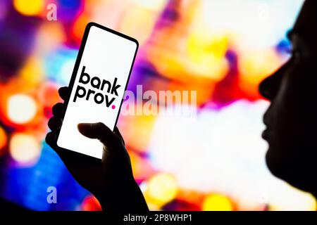 In this photo illustration, the BankProv logo seen displayed on a ...