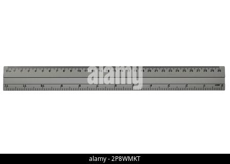 aluminum ruler isolated on white background Stock Photo - Alamy