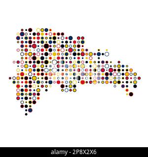 Dominican republic Map Silhouette Pixelated generative pattern ...