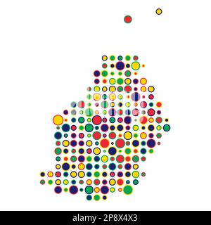 Mauritius Map Silhouette Pixelated generative pattern illustration ...
