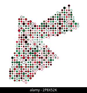 Jordan Map Silhouette Pixelated generative pattern illustration Stock ...