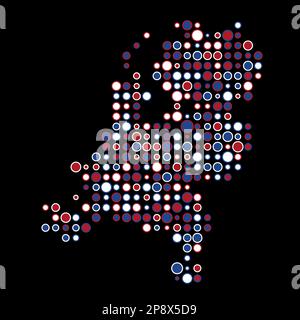 Netherlands Map Silhouette Pixelated generative pattern illustration ...