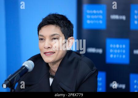 Tirana Hassan speaks during Human RIghts Watch briefing at UN ...