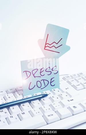 Conceptual caption Dress Code. Conceptual photo an accepted way of ...