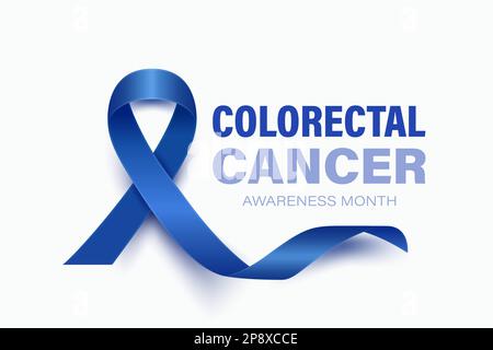 Colorectal Cancer Banner, Card, Placard with Vector 3d Realistic Dark ...