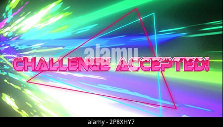 Image of challenge accepted text on multi coloured background Stock ...