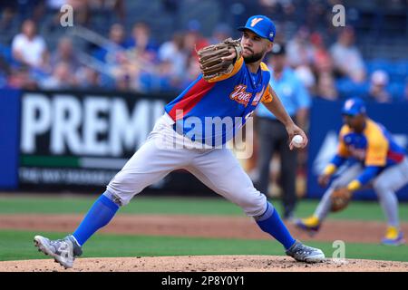 Venezuela starting pitcher Enmanuel De Jesus walks off the mound after ...