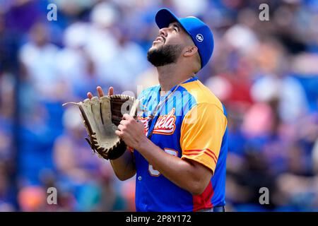 Venezuela starting pitcher Enmanuel De Jesus walks off the mound after ...