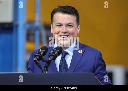 Rep. Brendan Boyle (D-Pa.) gives an interview to POLITICO in his office ...