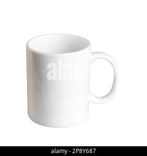 White cup isolate. Side view. Mockup template Stock Photo - Alamy