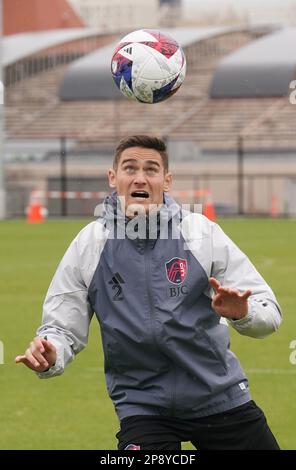 St. Louis, March 9, 2023. St. Louis City SC defender Selmir Pidro, uses ...