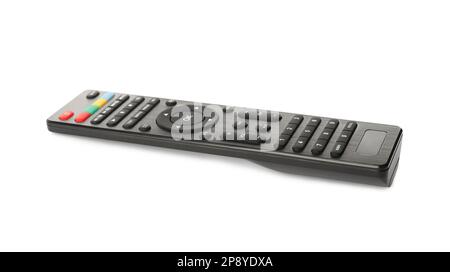 Modern tv remote control isolated on white Stock Photo - Alamy