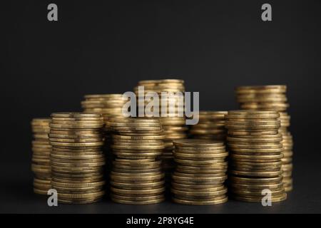 Many Euro coins stacked on white background, closeup Stock Photo - Alamy