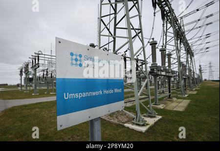 Heide, Germany. 03rd Mar, 2023. A meadow near the B5, B203 federal ...