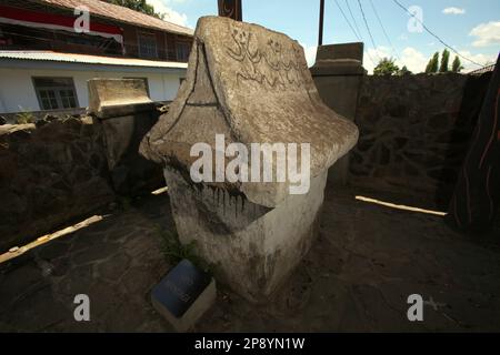 A sarcophagus that is traditionally called "waruga" at a locality of ...