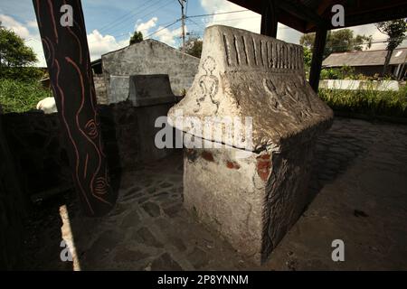 A sarcophagus that is traditionally called "waruga" at a locality of ...