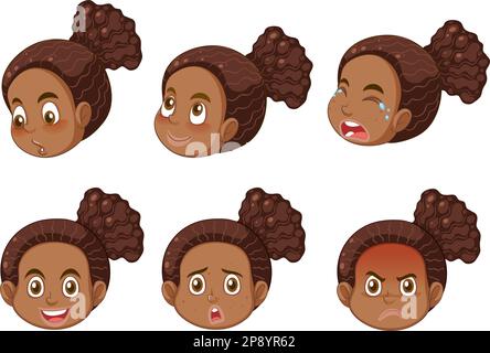 Puberty Girl Cartoon Characters Set illustration Stock Vector Image ...