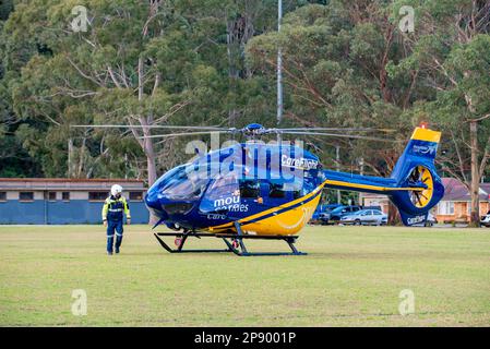 The Australian CareFlight Airbus H145 helicopter sponsored by Mounties ...