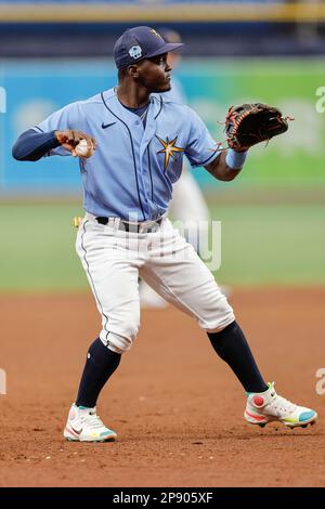 Tampa Bay Rays first baseman Yandy Díaz (2) waits to workout during ...