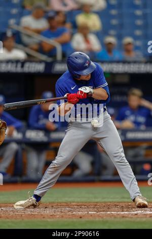 Toronto Blue Jays third baseman Kazuma Okamoto, of Japan sits in the ...