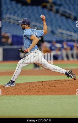 Tampa Bay Rays' Ben Heller delivers during a spring training baseball ...