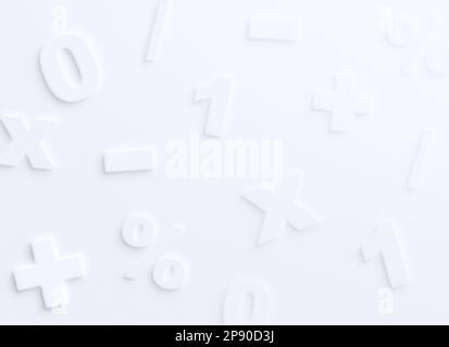 Digital mathematical symbols 3D illustration. Abstract futuristic ...