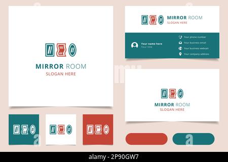 Mirror logo design with editable slogan. Branding book and business ...
