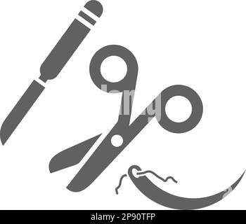 Surgery scissor icon, operation equipment , vector graphics for various ...