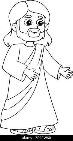 Jesus the Messiah Isolated Coloring Page for Kids Stock Vector Image ...