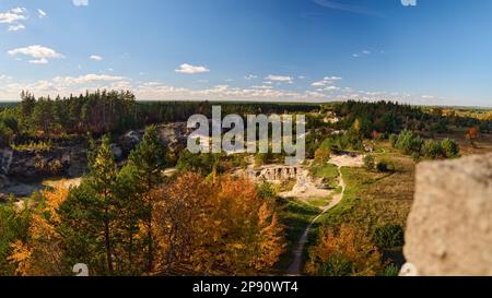 Landscape of Lublin sandstone quarries in Józefów in Roztocze Stock ...