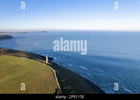 Stepper Point, Cornwall - Drone Aerial Panoramic Photo Stock Photo - Alamy