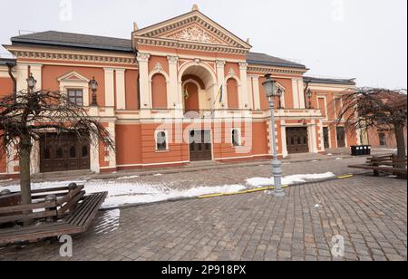 Klaipeda Drama theatre in the Theatre Square. Neoclassical built in ...