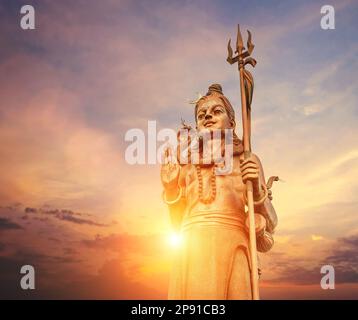 Huge statue of Lord Shiva (Mangal Mahadev) at Grand Bassin in Mauritius ...