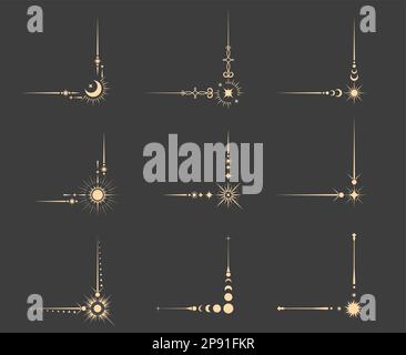 Mystical and esoteric vector set in trendy minimal lineart style ...