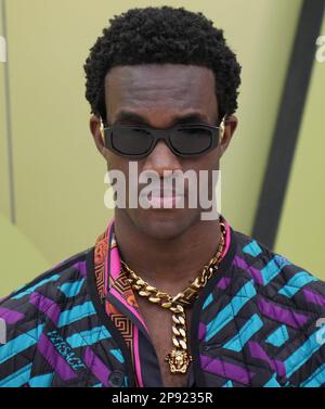 Wisdom Kaye arrives at the Versace FW23 Show held at the Pacific Design ...
