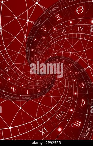 Astrological background with zodiac signs and symbol - black Stock ...