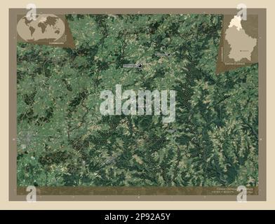 Canton Clervaux, canton of Luxembourg. High resolution satellite map ...