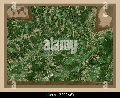 Canton Diekirch, canton of Luxembourg. Low resolution satellite map ...