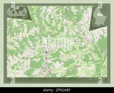 Canton Diekirch, canton of Luxembourg. Open Street Map. Locations of ...