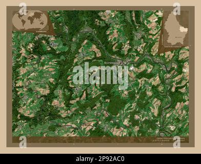 Canton Echternach, canton of Luxembourg. Low resolution satellite map ...