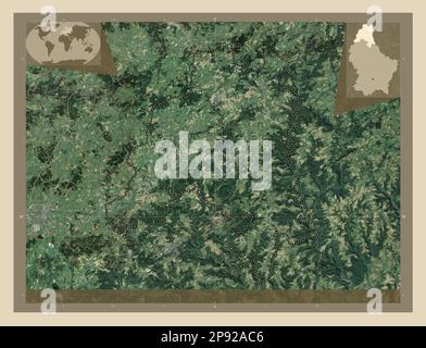 Canton Clervaux, canton of Luxembourg. High resolution satellite map ...