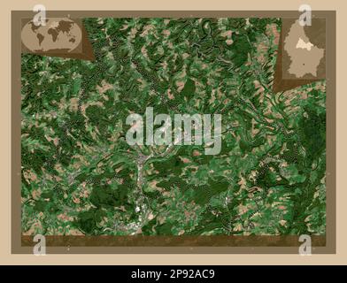 Canton Diekirch, canton of Luxembourg. Low resolution satellite map ...